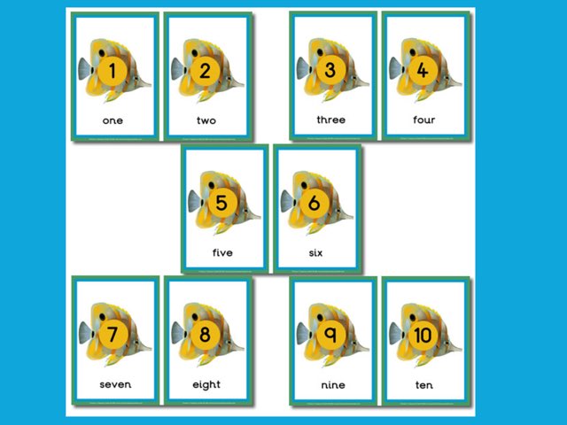 Counting Fish 1-40 Free Games online for kids in Nursery by Jeannine quirk