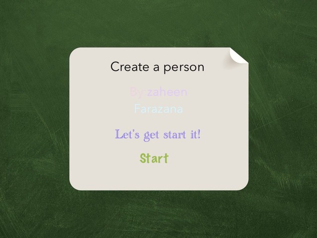 Create A Person Free Games online for kids in Nursery by Idah Rahman
