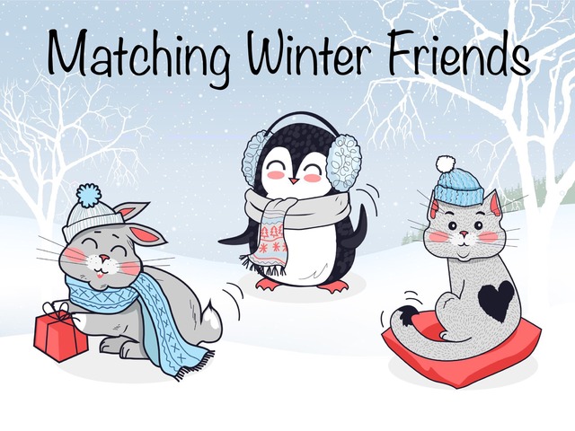 Matching Winter Friends Free Games online for kids in Nursery by Cici Lampe