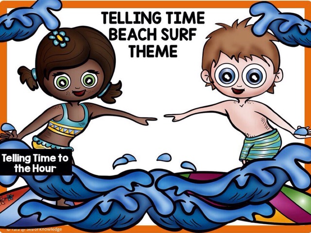 Telling Time To The Hour - Beach Surf Theme(1) | Math Games | TinyTap