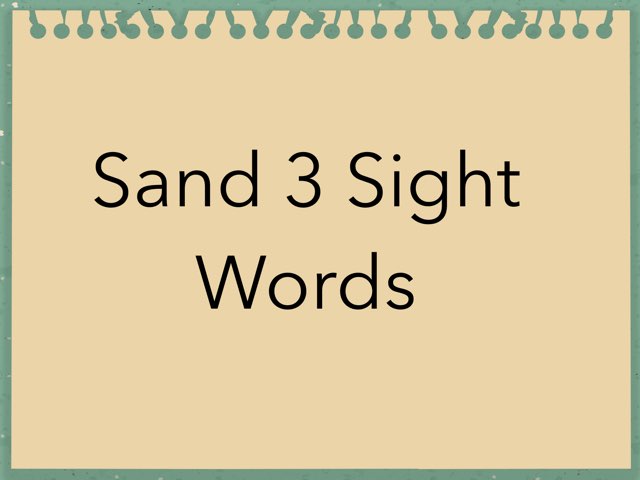 Sand 3 Sight Words. No 29 | Online English Games for desktop and mobile ...
