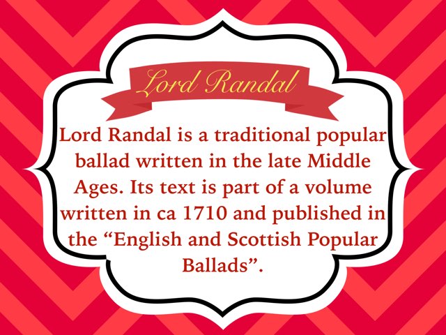 Lord Randal Free Games online for kids in Nursery by Alessandro Carini