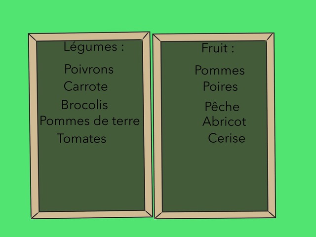 Les Fruit Et Legumes Free Games online for kids in Nursery by Lin