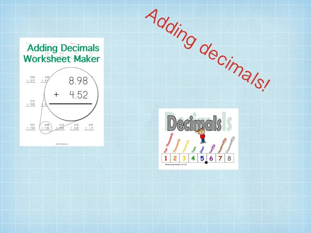 Adding Decimals Free Activities online for kids in 4th grade by Shane Henry