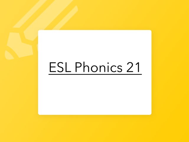 Language Studies (Native) | Phonics | ESL Phonics 21 | Online ...