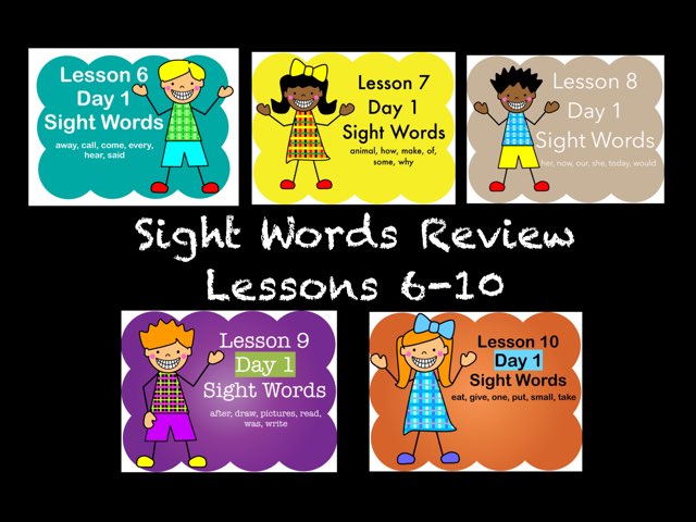 Sight Words Review Lessons 6-10 Free Activities online for kids in 1st ...