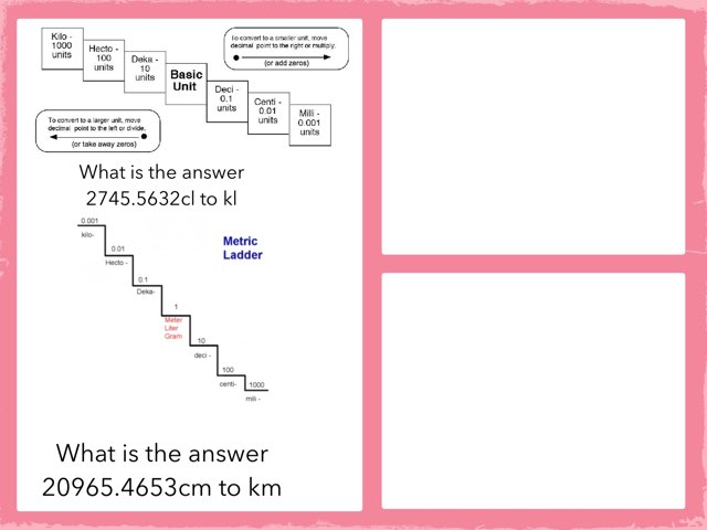 Metric Ladder Free Activities online for kids in 7th grade by Kayla Donahue