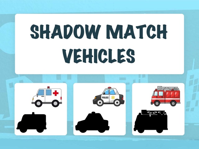 Shadow Match - Vehicles Free Games online for kids in Nursery by Hadi Oyna