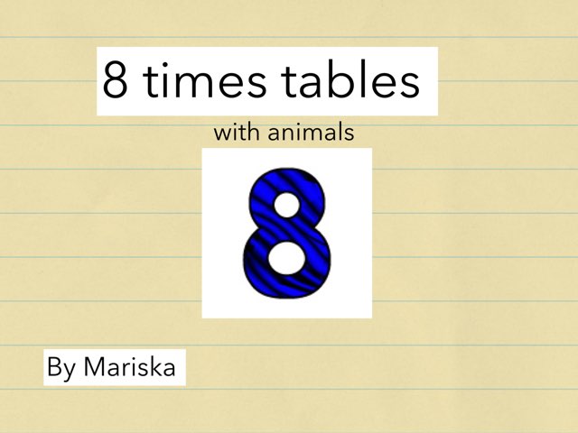 8 Times Table Free Activities online for kids in 1st grade by Sarah Pickles