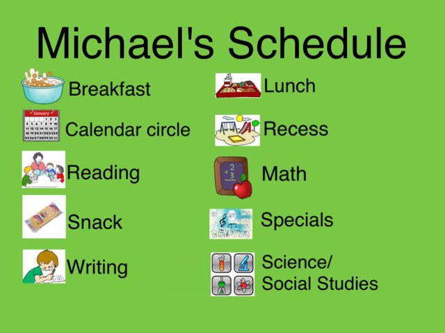 Interactive Visual Schedule Free Activities online for kids in 1st ...