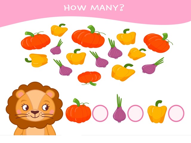 TinyTap | How Many? Fruits And Vegetables | Math