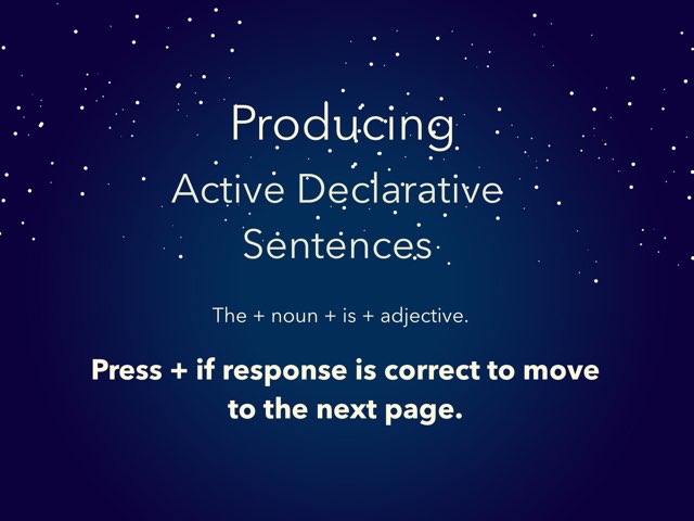 Language Studies (Native) | Speech Therapy | Produce Active Declarative ...