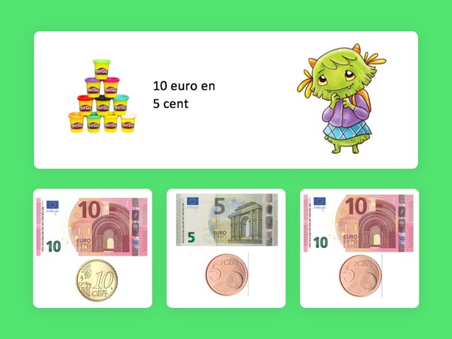 Euro’s Gratis online spellen voor kinderen in groep 3 door Mieke Vermont
