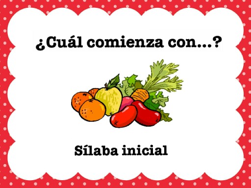 Sílaba Inicial con frutas Juegos online gratis para niños en la ...
