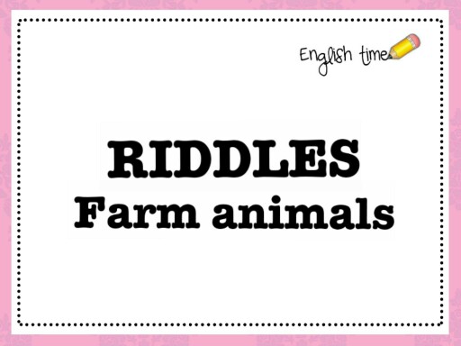 Riddles - farm animals Free Activities online for kids in 1st grade by ...