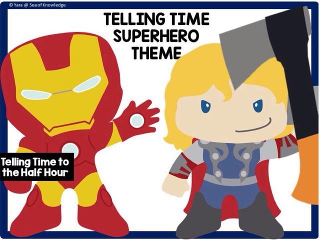 Telling Time To The Half Hour - Superhero Theme Free Activities online ...