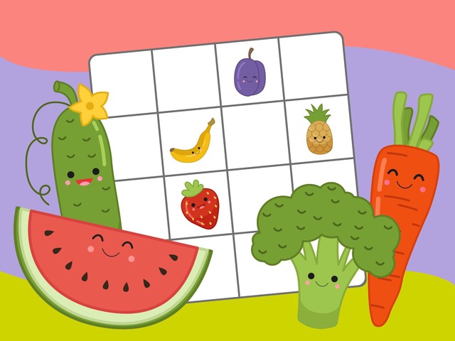 Fruits & Vegetables Sudoku Free Games online for kids in Nursery by ...