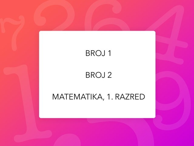 Matematika 1.r Broj 1 i Broj 2 Free Activities online for kids in 1st ...