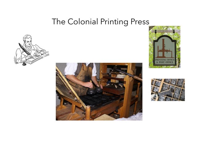 Colonial Print Shop Free Games online for kids in Pre-K by Erik Hove