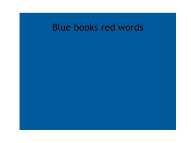 Blue Books Red Words Free Games online for kids in Nursery by Heather ...