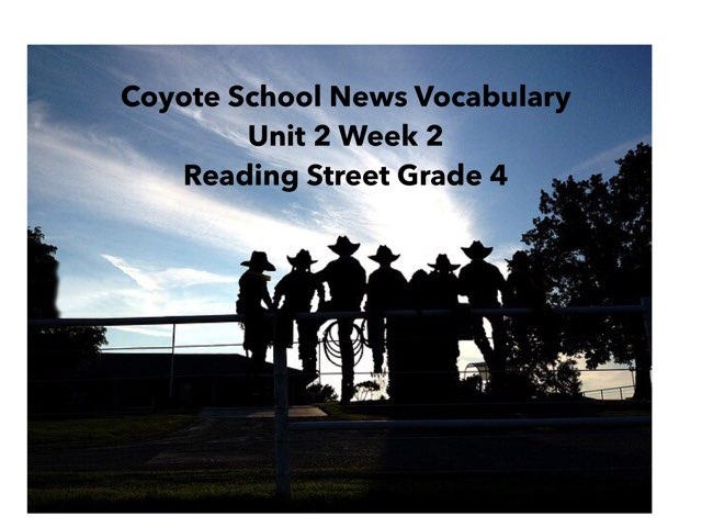 Coyote School News Vocabulary Free Activities online for kids in ...