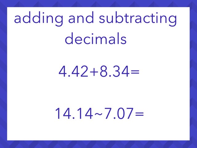 Adding And Subtracting Decimals Free Activities online for kids in 5th ...
