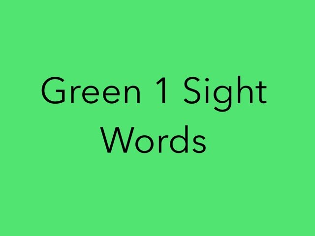 Green 1 Sight Words. No 3 Free Games | Activities | Puzzles | Online ...