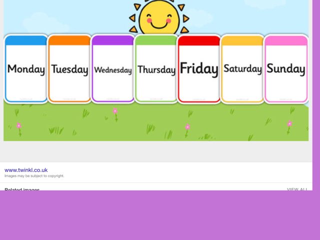 Days Of The Week Free Games online for kids in Nursery by Jeannine quirk