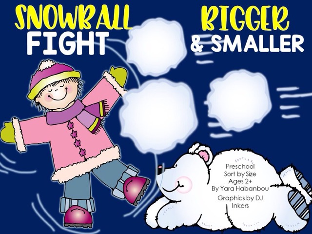 Math | Sort By Size Snowball Fight | TinyTap