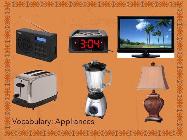 Vocabulary: Appliances | Online English Games for desktop and mobile ...