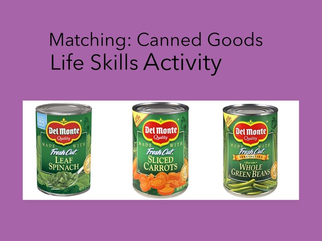 Matching: Canned Goods Free Activities online for kids in Kindergarten ...