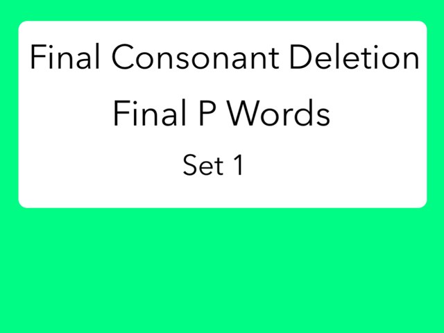 FCD Final P Words Free Games online for kids in Nursery by 58638 58638