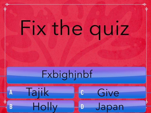 Fix The Quiz Free Games online for kids in Nursery by Renee Richards