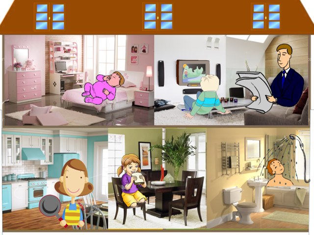 My house Action verbs Free Games online for kids in Nursery by Asma Omar