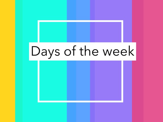 Days of the Week Free Activities online for kids in 1st grade by Katie ...