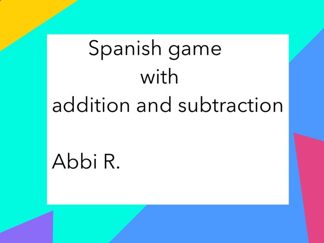 Spanish adding and subtracting Free Games online for kids in Nursery by ...