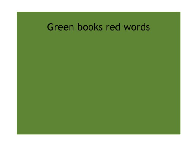 Green Books Red Words | Online Activities | Language Studies (Native ...
