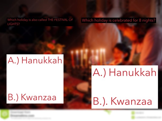 Hanukkah and Kwanzaa Quiz Free Activities online for kids in 1st grade ...