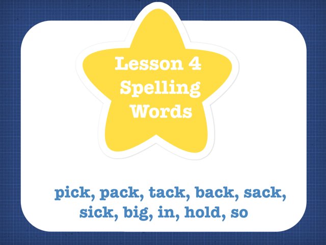 Lesson 4 Spelling Words | Online English Games for desktop and mobile ...