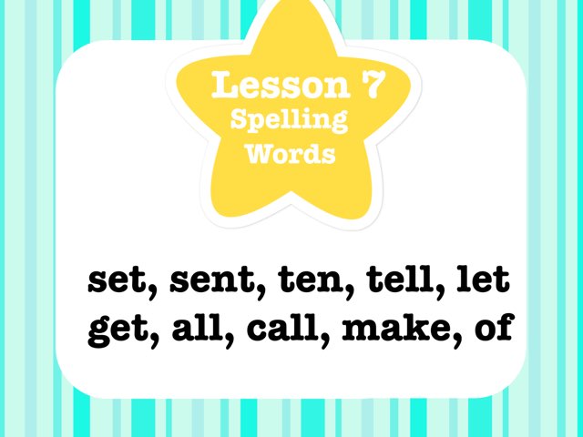 Lesson 7 Spelling Words Free Activities online for kids in Kindergarten ...
