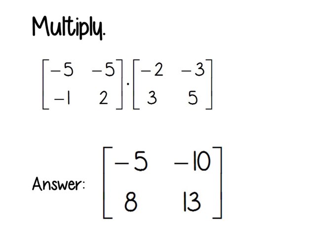 Matrix Multiplication Free Activities online for kids in 5th grade by ...