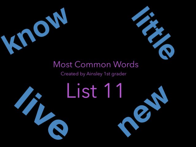 Most Common Word List 11 | Online English Games for desktop and mobile ...