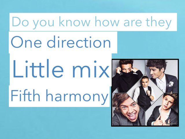One Direction Free Activities online for kids in 5th grade by وردو عرجه