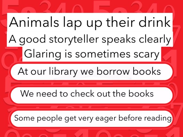 Reding Sentences and Library Words Free Activities online for kids in ...