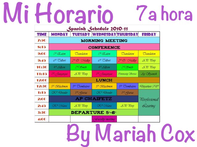 Spanish Project Free Games online for kids in Nursery by Mariah Cox