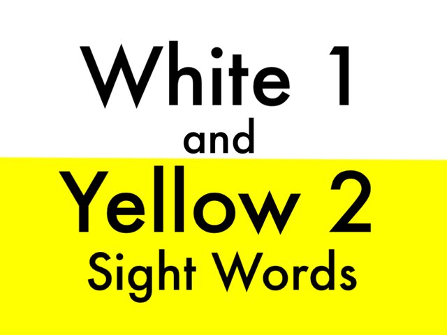 Language Studies (Native) | | White 1 and Yellow 2 Sight Words | Online ...