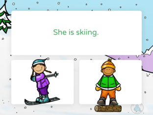 Winter sports+pronouns+Pr.Cont. Free Activities online for kids in 1st ...